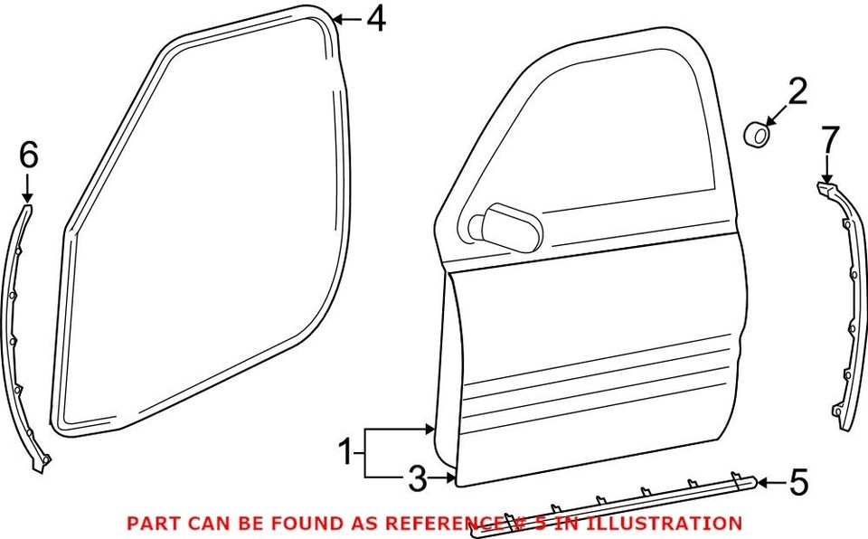 Genuine OEM Mopar Door Seal For Dodge Ram 2500 Ram 3500 Ram 1500 ...