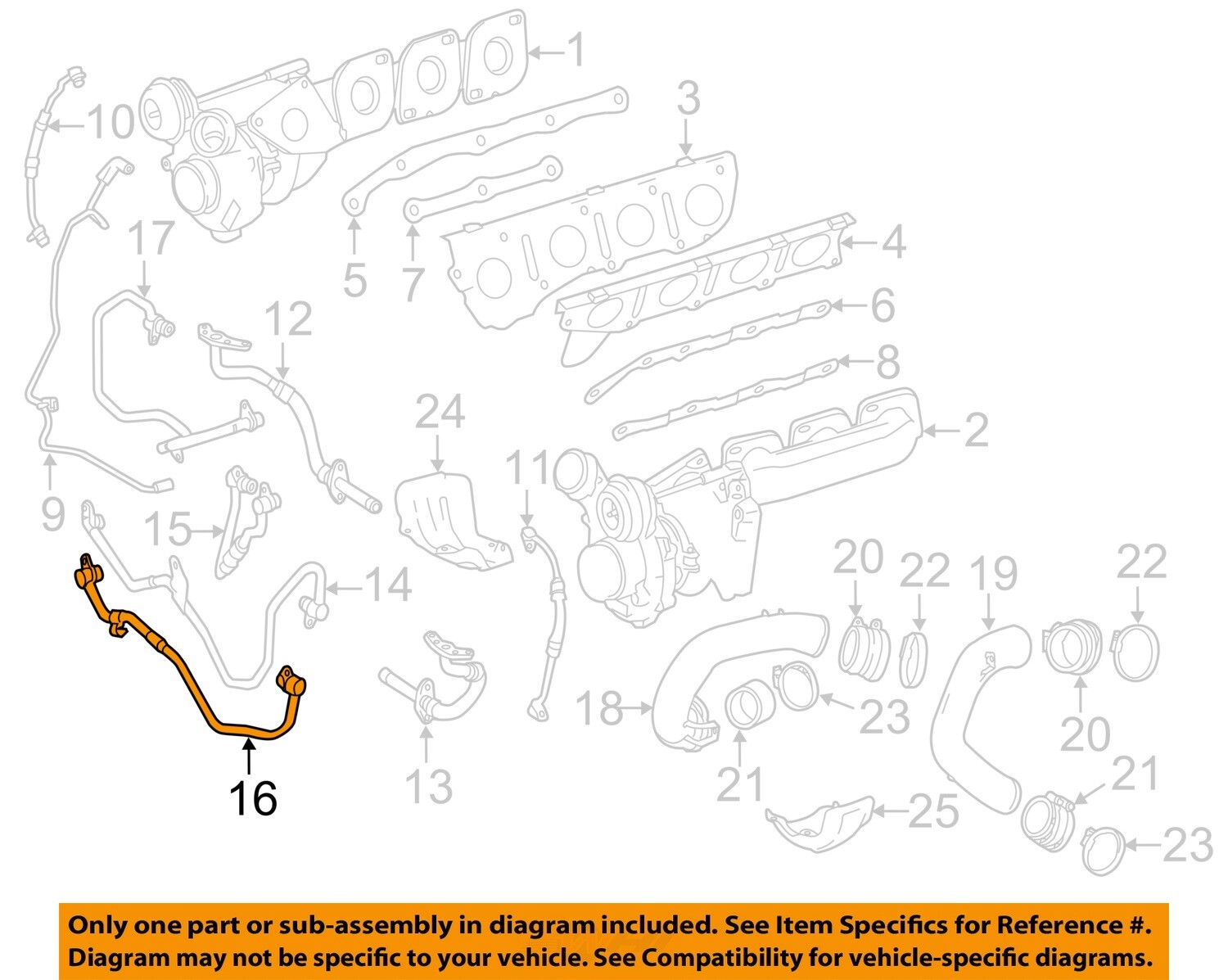 MERCEDES OEM 11-14 CL550 Turbocharger Components-Cooler Line Left ...