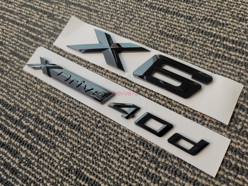 Gloss Black Style For BMW X6 XDrive 40d Badge Rear Trunk Tailgate ...