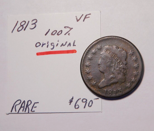 VERY SCARCE 1813 CHOCOLATE BROWN 100% ORIGINAL VERY FINE !!!!!!!! LARGE ...