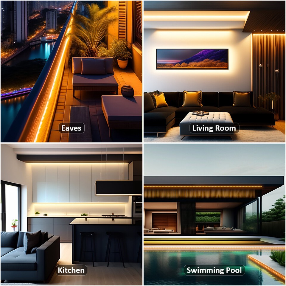 40ft 12M Outdoor Tunable LED Strip Light Waterproof Tunable Warm ...