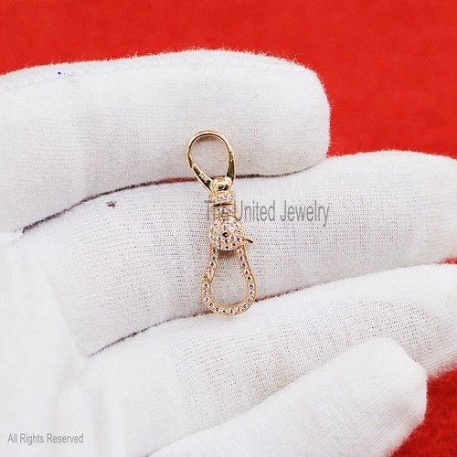 9K Gold Cubic Zircon Lobster Lock Pendant, Lobster Finding, 9k Gold ...