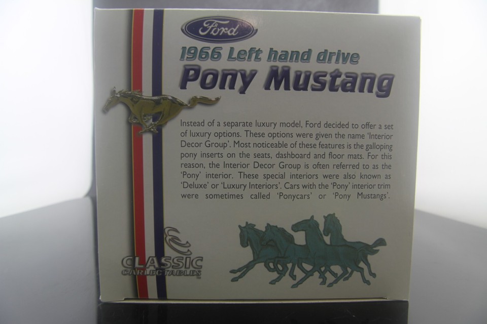 CLASSIC CARLECTABLES 1966 Ford Left Hand Drive Pony Mustang Interior ...