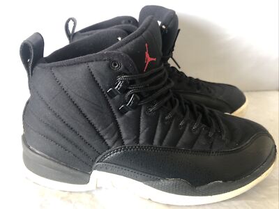 Jordan 12 Retro Nylon 2016 130690-004 Black W Red Jumpman White Soles ...