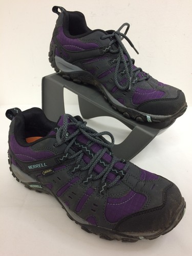 Merrell Women's Purple and Black GORE-TEX Hiking Walking Shoes - UK 7 ...