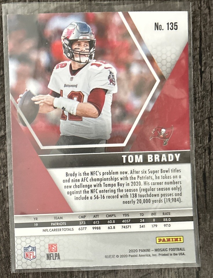 2020 Panini Mosaic Tom Brady Card #135 Tampa Bay Buccaneers | eBay