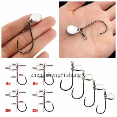 10Pcs Fishing Hooks w/ Built In Swivel Catfish Grouper Tuna Snapper ...