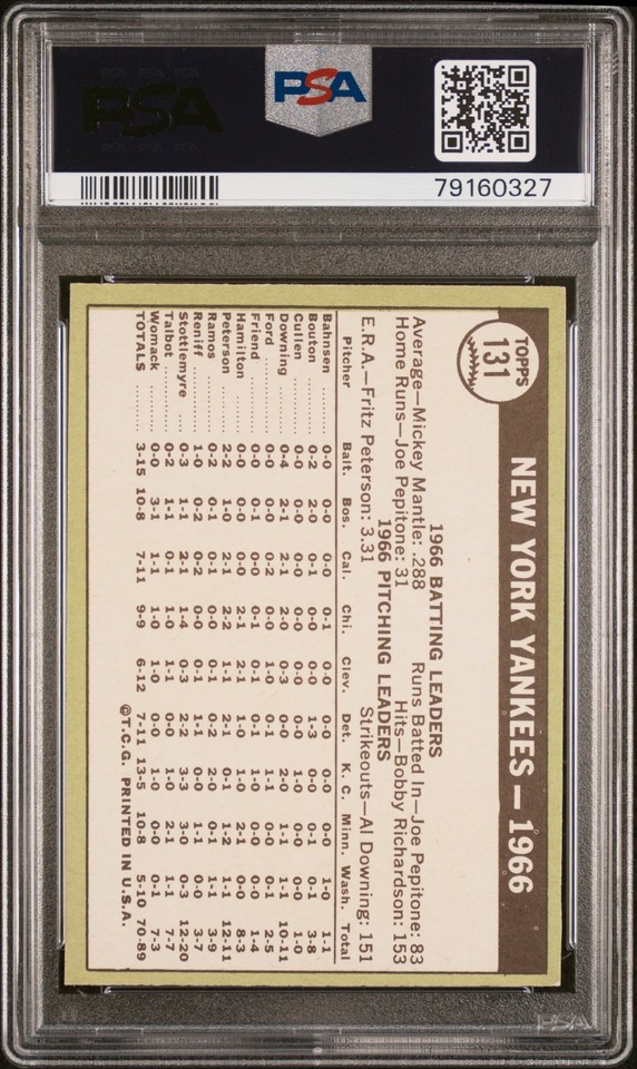 1967 Topps Yankees Team #131 PSA 6 NEW LABEL VINTAGE BASEBALL | eBay