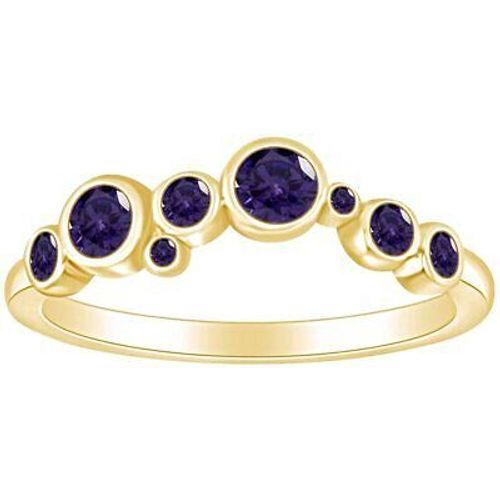 Simulated Alexandrite Engagement Weddg Band Ring For Her 14k Gold ...