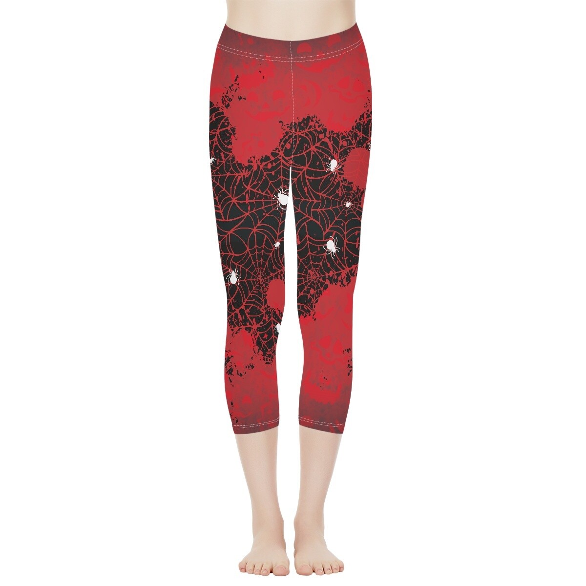 Blood Red Pumpkin Spider Pants Long 3/4 Leggings Print Fashion Sexy ...