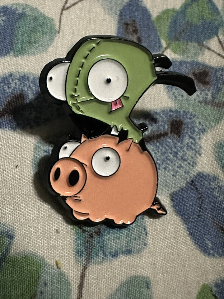 Invader Zim Gir Rides The Pig Enamel Pin | eBay