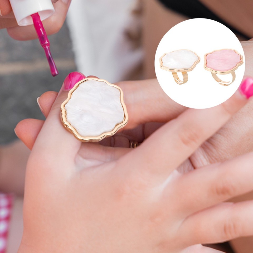 2 Pcs Resin Shell Marble Nail Art Finger Plate Color Mixing Tool | eBay ...