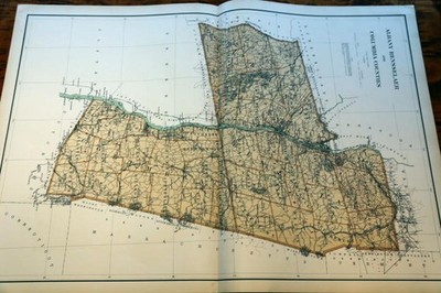 1895 HUGE BIEN ANTIQUE NEW YORK STATE ATLAS MAP-ALBANY AND COLUMBIA ...