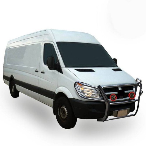 Black Horse Grille Guard Modular Stainless w/7"LED fit 07-09 Dodge ...