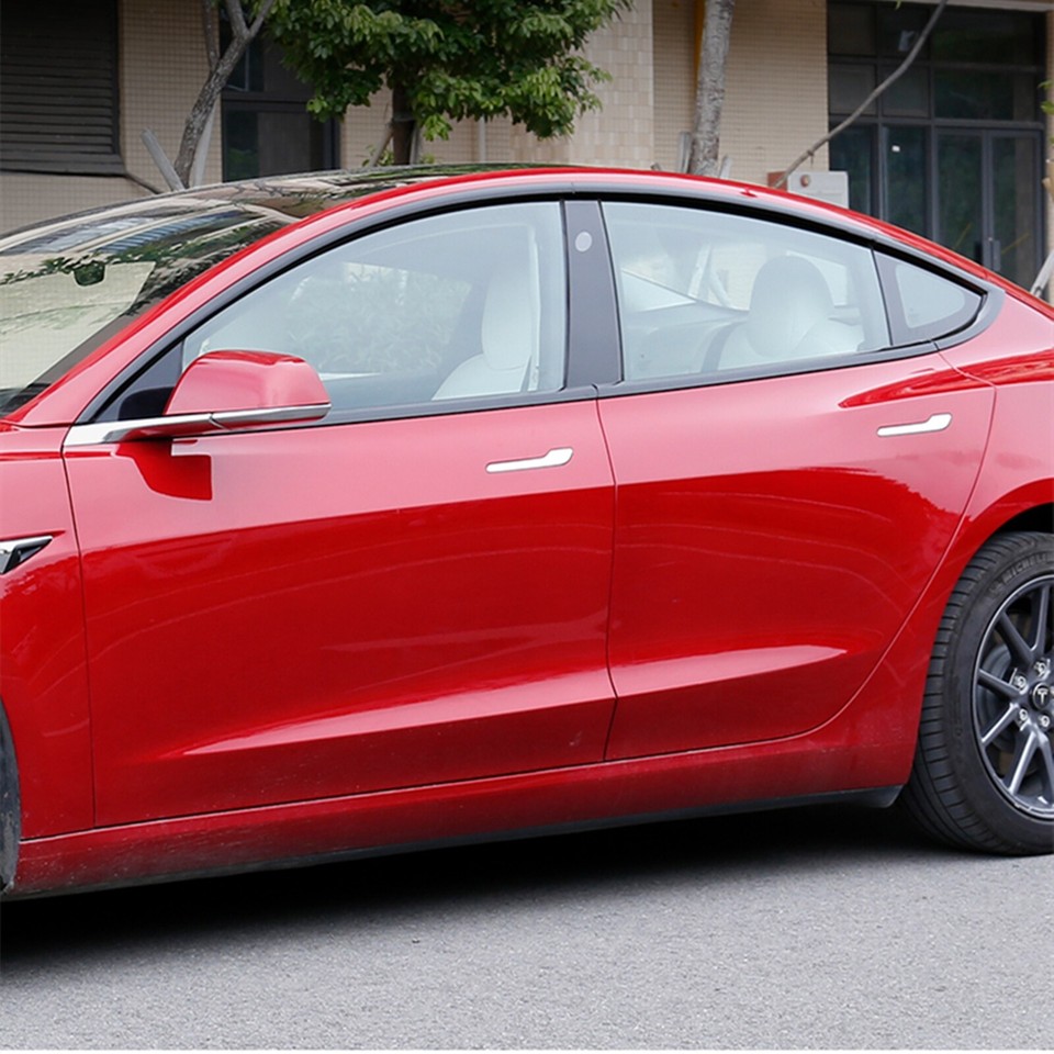 For 2017-2025 Tesla Model 3 Black Car Window Trim Strip Cover Sticker ...