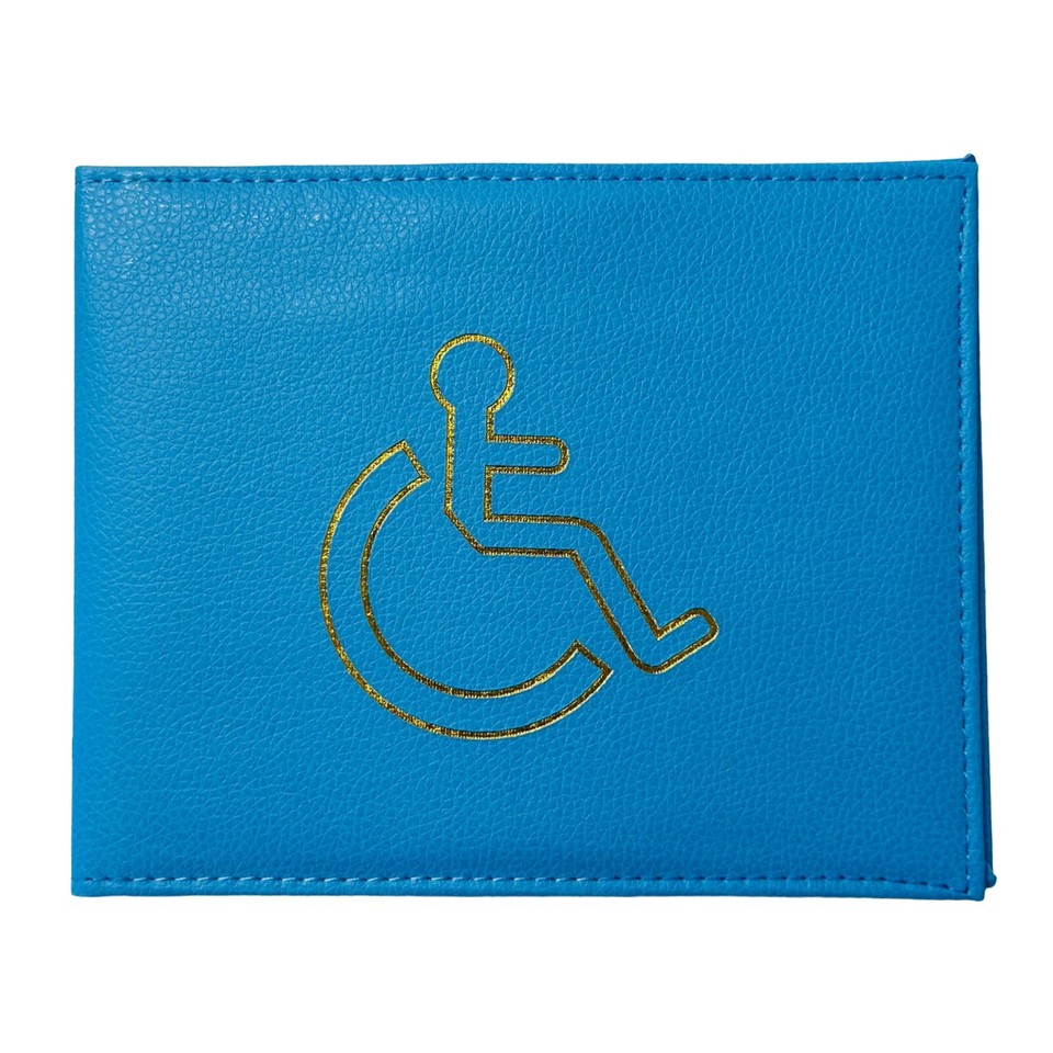 PU Leather Disabled Badge Holder - Parking Permit Hologram Display ...