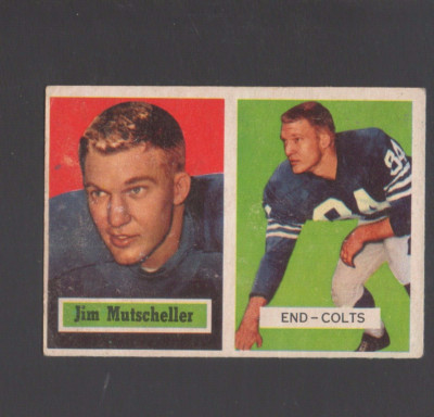 1957 Topps Football Card #103 Jim Mutscheller-Baltimore Colts Vg Ex ...