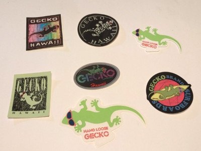 7 GECKO SURFBOARD DECAL STICKERS HAWAII HANG LOOSE SURFING SURF BOARD ...