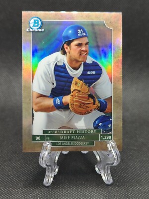 Mike Piazza LA DODGERS REFRACTOR 2016 Bowman Chrome Draft MLB Draft ...