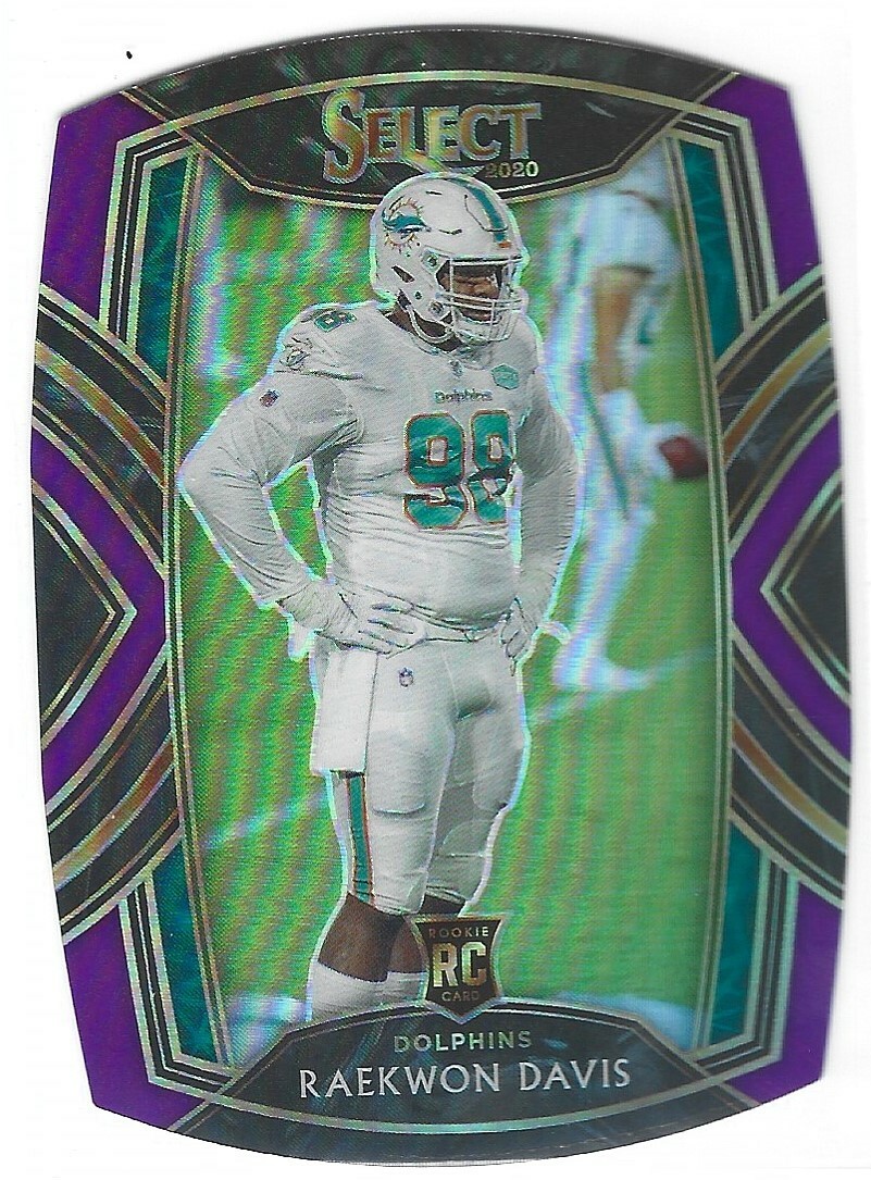 RAEKWON DAVIS 2020 SELECT CLUB LEVEL PURPLE DIE CUT ROOKIE DOLPHINS ...