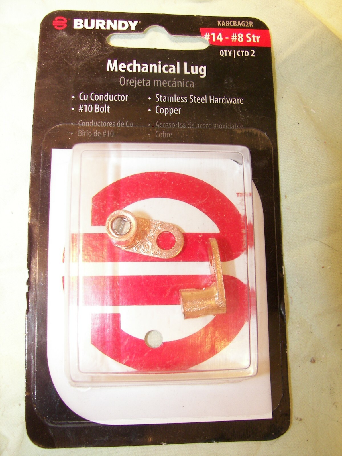 Hubbell Burndy Mechanical Lugs KA8CBAG2R #14 - #8 Str Copper Conductors ...