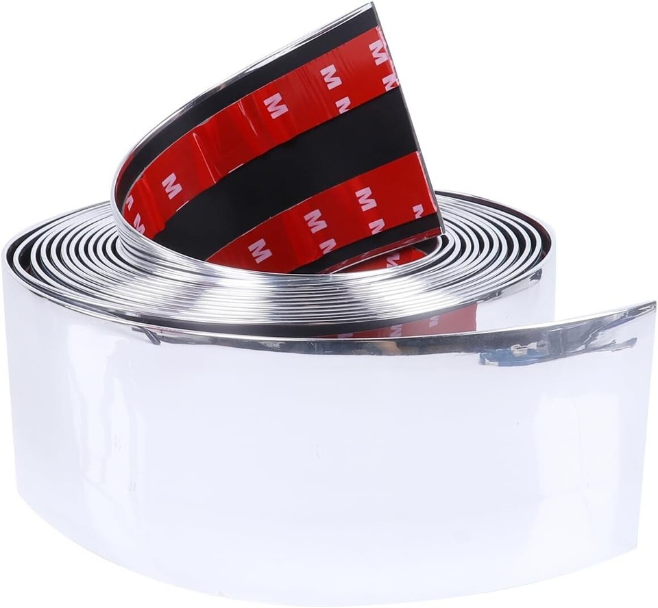 Flexible 4" Chrome Trim Molding - Heavy-Duty Car Side Protection, 13FT ...