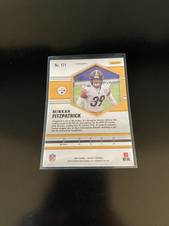 Minkah Fitzpatrick 2021 Mosaic Pink Camo Prizm football card Steelers ...