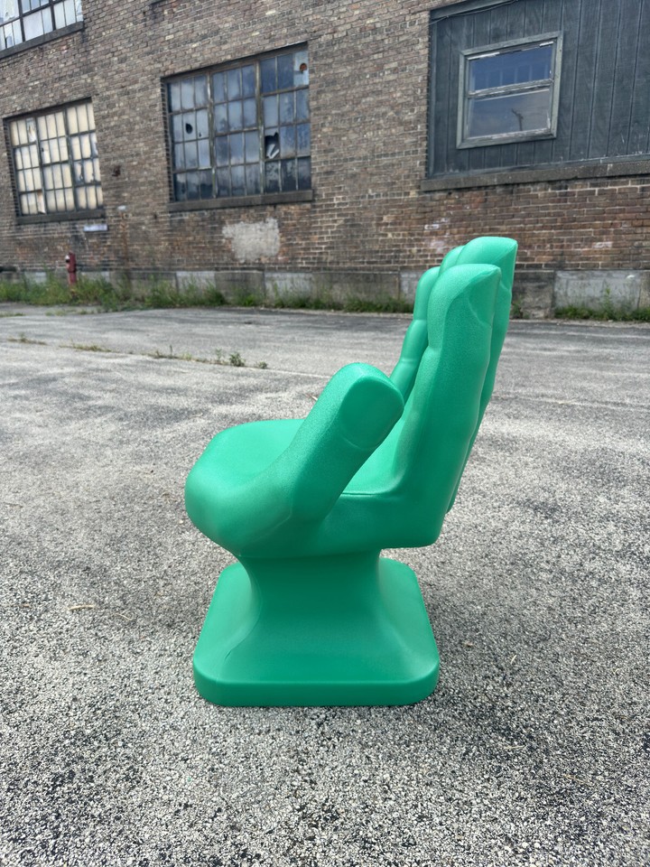 Jade Green Right HAND SHAPED CHAIR 32" tall adult 70's Retro iCarly NEW ...