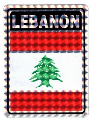 Pack Of 50 Lebanon Country Flag Reflective Decal Bumper Sticker DC-134 ...