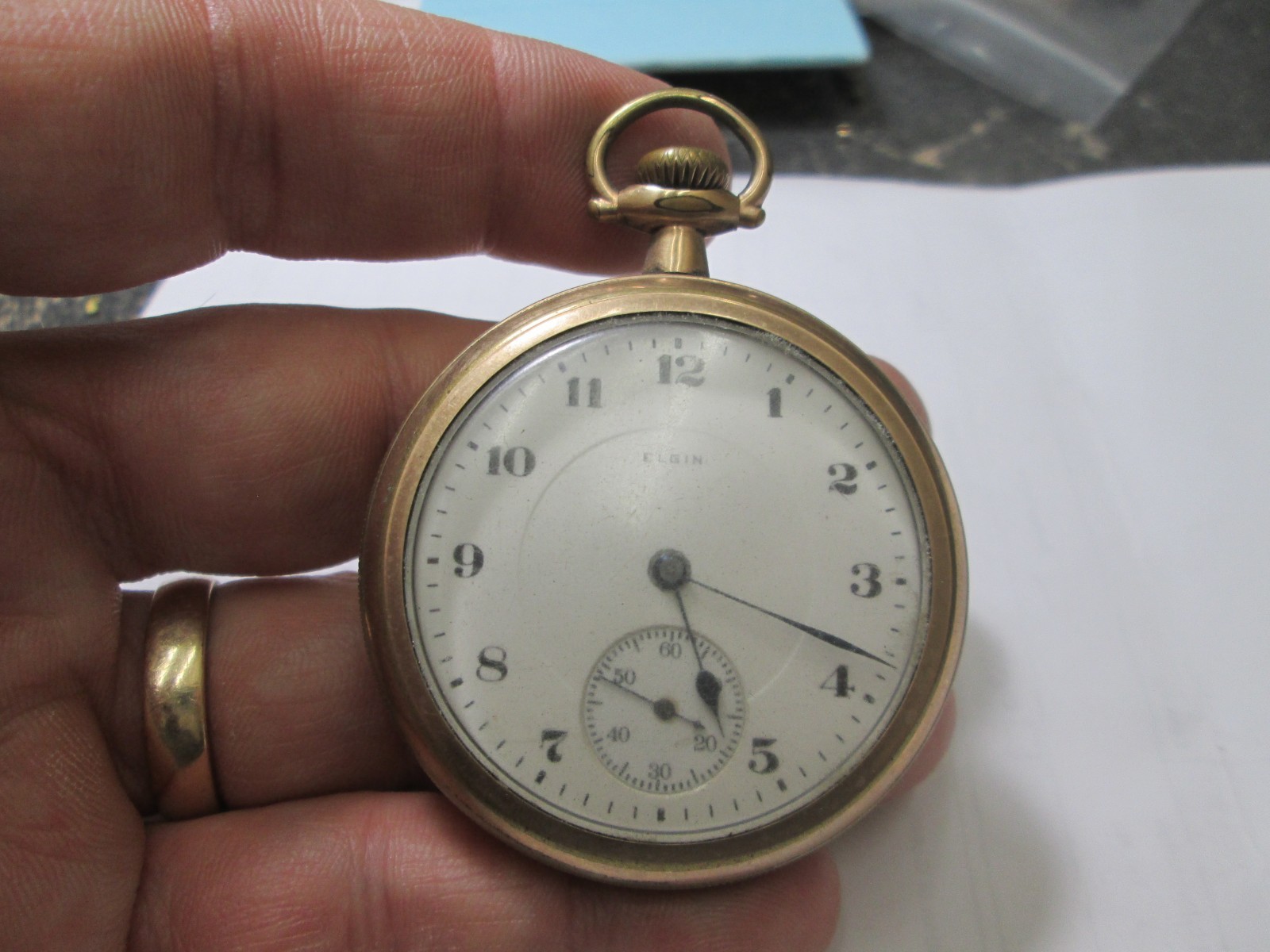 ELGIN Running Large Men's FANCY GOLD FILLED CASE 17J MOVEMENT Pocket ...