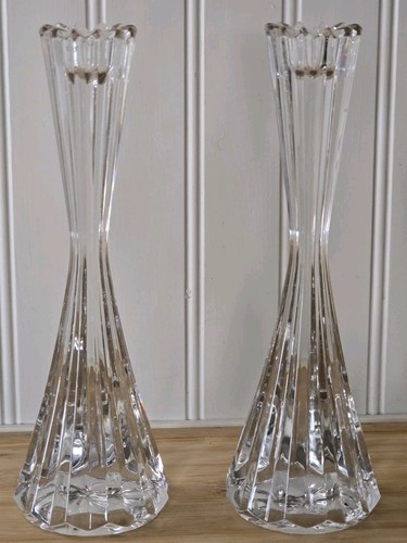 Pair Of Inn Crystal Bleikristall 24% Lead Crystal Candle Holder/sticks ...
