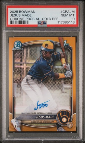2025 Bowman Jesus Made Chrome Auto True Gold /50 PSA 10 | eBay
