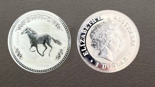 2002 Lunar Year of the Horse - Perth Mint 0.999 Silver 1 Oz PROOF ...