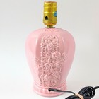 Vintage Disney Beauty Beast Lamp Base Pink Ceramic Rose Trellis TESTED ...