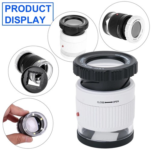 30X Magnifier with Scale LED UV Light Illuminated Magnifying Glasses ...
