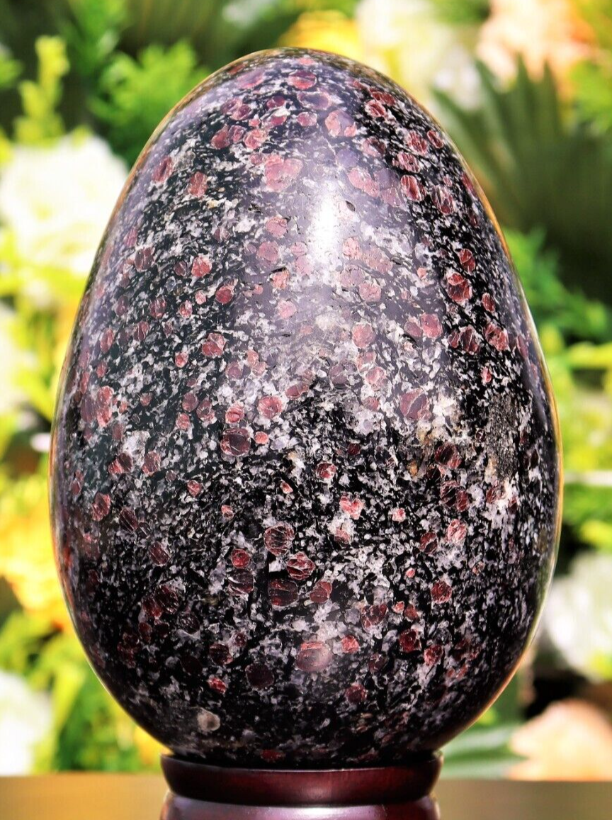 145MM Ruby Spinel Crystal Egg Natural Ruby In Spinel Chakra Alignment ...
