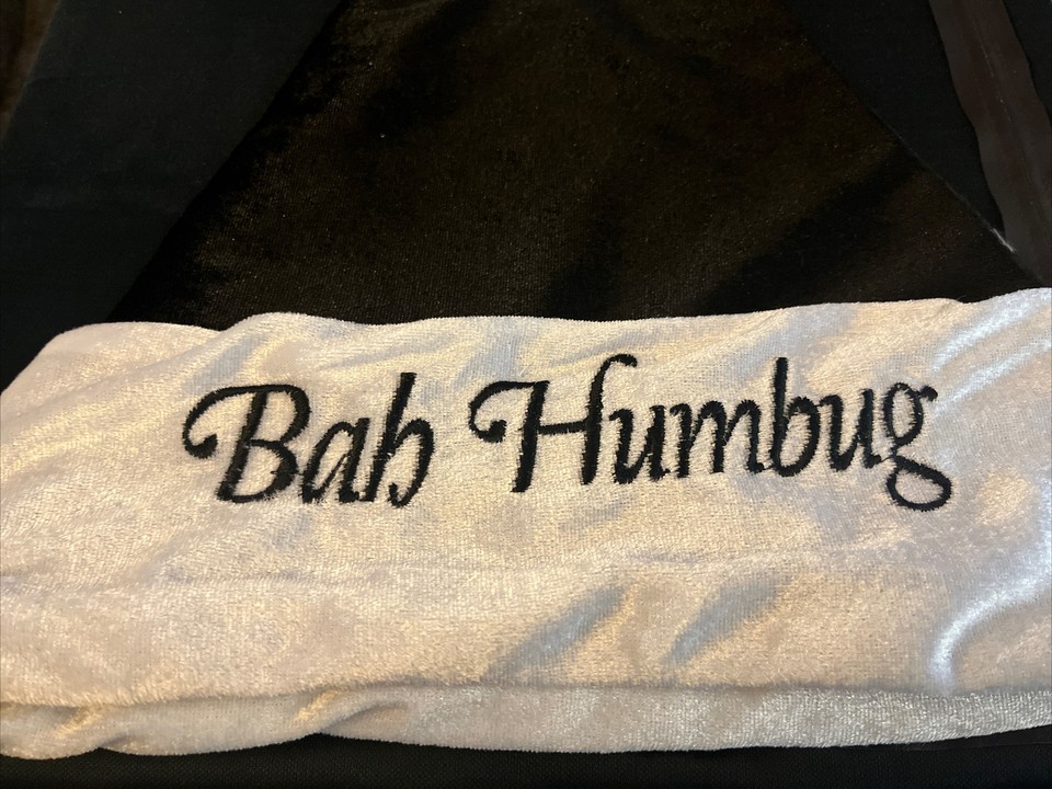 Black and white Bah humbug Santa hat New With Tags | eBay