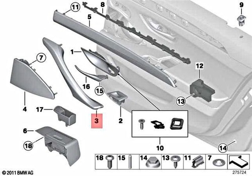 Genuine BMW Hybrid 5 F10 F11 F18 518d 520d ed 520dX Door Pull Right ...