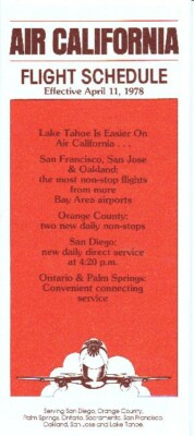Air California timetable 1978/04/11 | eBay
