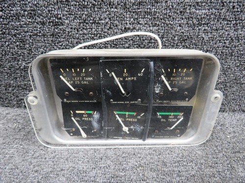 436832 Piper PA28-140 Fuel and Oil Instrument Cluster (Worn Inner Face ...