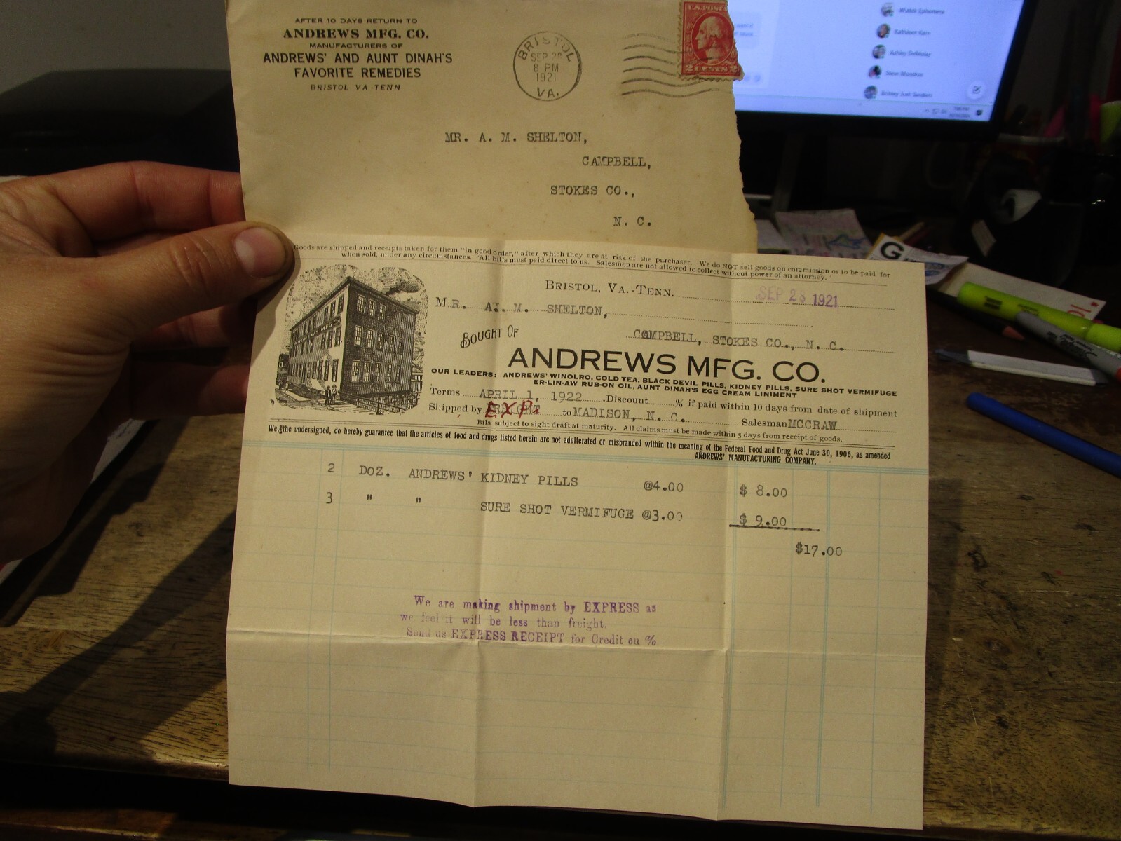 Andrews Mfg Company Bristol Virginia Tennessee Kidney Pills Quack ...