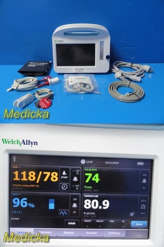 Welch Allyn VSM 6000 Series Connex Patient Monitor 64MTXE W/ Leads ...