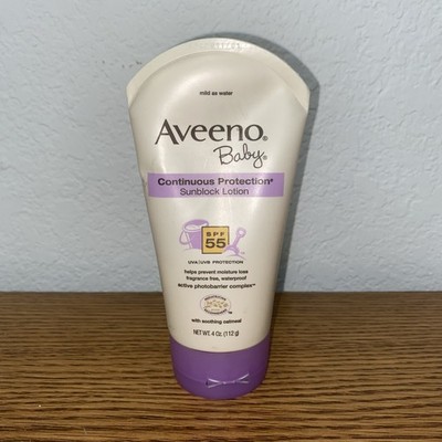 Brand New Aveeno Baby Continuous Protection Sunblock Lotion SPF 55, 4 ...