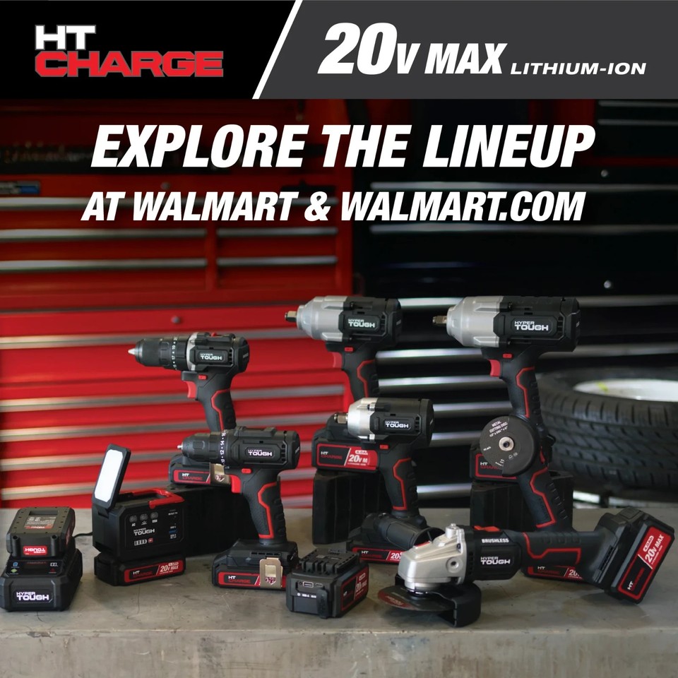 Hyper Tough 20V Max Brushless 1/2-inch High-Torque Cordless Impact ...