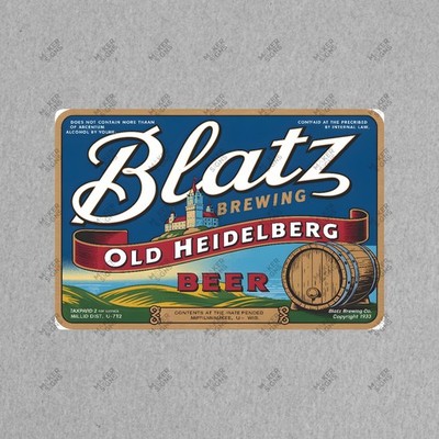 Vintage Blatz Brewing Co. Heidelberg Beer Metal Sign 1930s Original ...