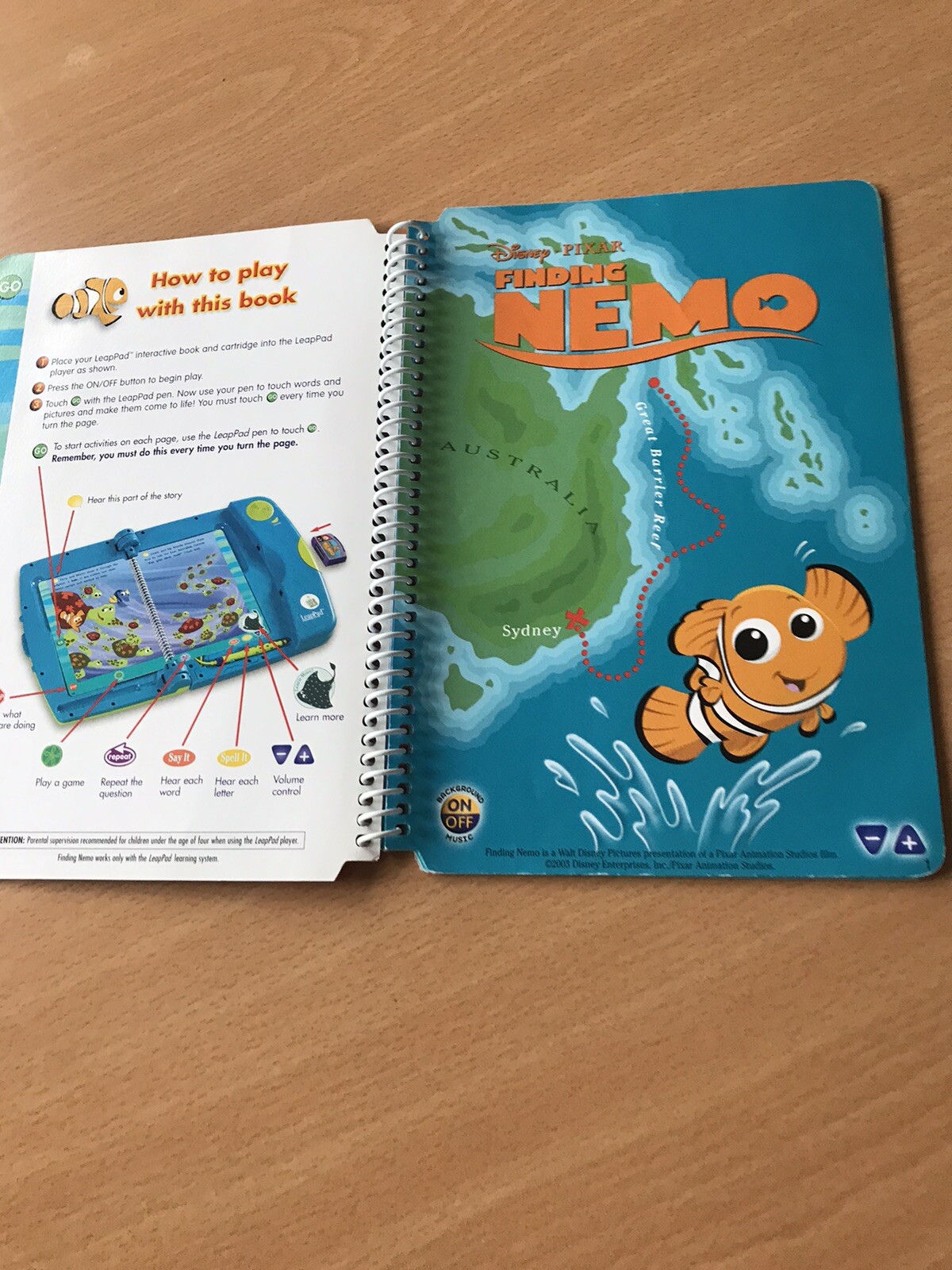 LeapFrog LeapPad Finding Nemo Interactive Book & Cartridge Leap 1 ...