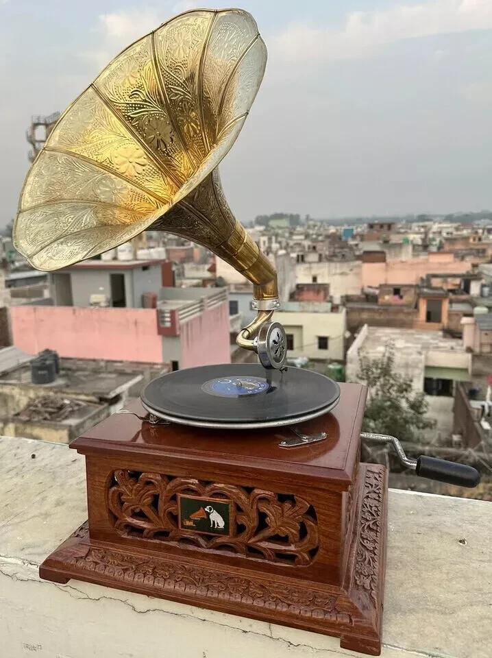 Antique replica Working Gramophone Vintage Gramophone Player Phonograph ...