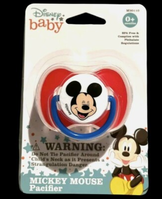 DISNEY Baby Mickey Mouse Pacifier W/ Cover For 0+ Months BPA-Free (New ...