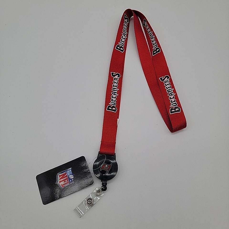 Red NFL Tampa Bay Buccaneers Team Lanyard with Retractable Reel ...