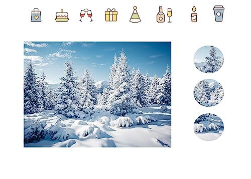 8x8FT Winter Backdrop Snow Backdrop White Christmas Tree Backdrops ...